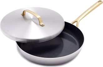 GreenPan GP5 Bratpfanne aus Edelstahl, 5-lagig, 30,5 cm, mit Deckel, gesunde Keramik-Antihaftbeschichtung, PFAS-frei, induktionsgeeignet, goldfarbene Griffe, s