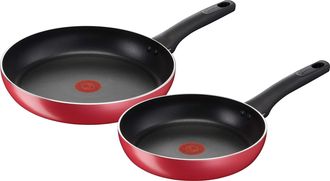 Lagostina Mediterrane K&uuml;che Antihaft-Pfannen-Set aus Aluminium &Oslash; 24/28 cm, 2 St&uuml;ck, Induktion, Gas und Ofen, Thermo-Signal-Kochanzeige, ergonomische Griffe aus 