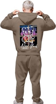 Generic Surv&ecirc;tement pour homme - 2 pi&egrave;ces - En coton - Baggy - Confortable - Chaud - Pantalon de jogging et sweat &agrave; capuche - Tenue de loisirs - Streatwear - 