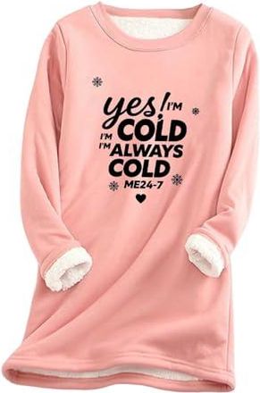 Generic sous Pull Femme Haut Thermique Femme sous Pull Thermique Femme Doux Glamour D&eacute;bardeur Thermique &Eacute;pais Col Rond en Polyester Top Chaud Et Tendance pour