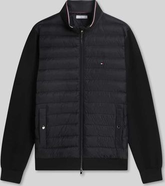 Tommy Hilfiger Regular Fit Strickjacke mit Steppeinsatz aus Baumwoll-Mix