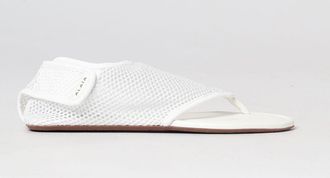 Alaia Flache Sandalen aus Mesh-Nylon mit perforiertem Design und Klettverschluss