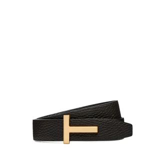 Tom Ford Ceinture r&eacute;versible en cuir avec logo T - Homme - Accessoires - Gris - Taille: 90 CM