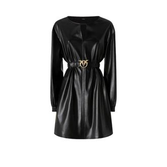 Pinko Kurzes Kleid in Lederoptik - - Dresses - Damen - Schwarzk - M