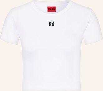 HUGO BOSS Hugo Cropped-Shirt Delanor weiss