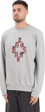 Marcelo Burlon Homme, Sweatshirts et sweats &agrave; capuche, Gris, Taille: L SweaT-shirt ras du cou