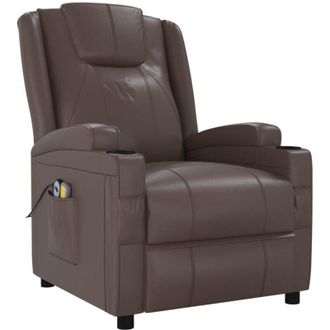 vidaXL Massagesessel Elektrisch Braun Kunstleder vidaXL704426