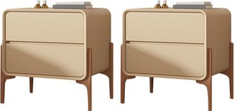 Generic Skandinavischer Hellgrauer Nachttisch Mit 2 Schubladen Und Holzbeinen for Schlafzimmer, Wohnzimmer, Hotel, 19,5 X 16 X 19,5 - 1 Stück(Khaki - 2 Piece 