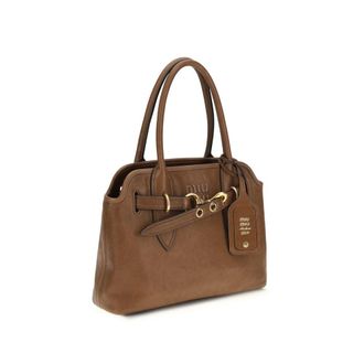 Miu Miu Womens Brown Lamb Ovis Aries Handbag