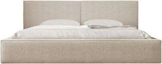 E-MEUBLES Polsterbett mit Kopfst&uuml;tze, Bettkasten und Lattenrost, gepolstertes Kopfteil, Bett mit Stauraum bett 06 (Creme (Anthology 20), 180x200 cm)