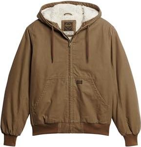 Superdry Vintage Workwear Hooded Bomber Veste, Denim Co Tobacco, XXL Homme