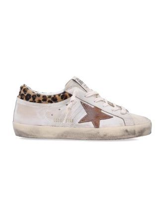 Golden Goose Low-Top Sneaker - Distressed White Leather Sneakers With Leopard Pri - Gr. 35 (EU) - in Beige - f&uuml;r Damen