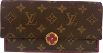 Louis Vuitton Portefeuille long pr&eacute;-poss&eacute;d&eacute; Monogram (bi-pli) - Femme - Pre-owned - Brun - Taille: ONE Size