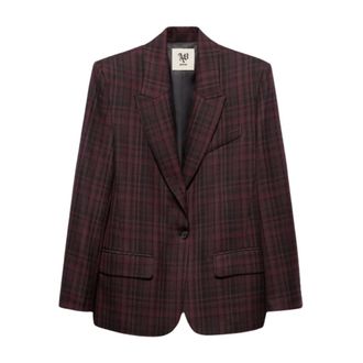 Aniye By Blazer oversize &agrave; carreaux Noa - Femme - Vestes - Rouge - Taille: 42 FR