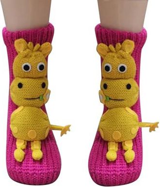 Generic G&eacute;n&eacute;rique Chaussette Pantoufle Femme Cocooning Chausson Homme Chaussettes Hiver Chaude No&euml;l Cadeaux Noel Fourr&eacute;es Antid&eacute;rapante De Antid&eacute;rapantes Foot