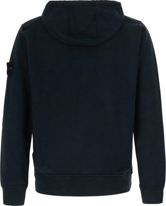 Stone Island Zip-Up Tech Fabric Sweatshirt - Blue