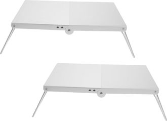 BESTONZON 2 St&uuml;ck Ultraleichter Klappbarer Camping-Tisch aus Aluminium Rechteckiger Hitzebest&auml;ndiger Laptop Picknick-Tisch Kompakt f&uuml;r Rucksackreisen Outdoor St