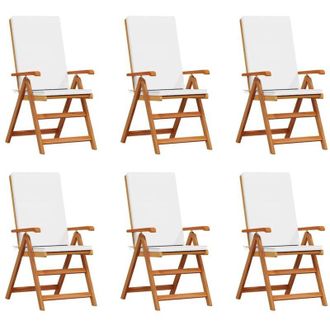 vidaXL Vidaxl - Gartenstuhl 6 pcs Braun 57 x 71,5 x 104 cm Massivholz Teak