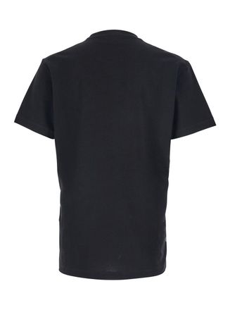 Dsquared2 Mens Black Crewneck T-Shirt With Patch Logo Cotton T-Shirts And Polos