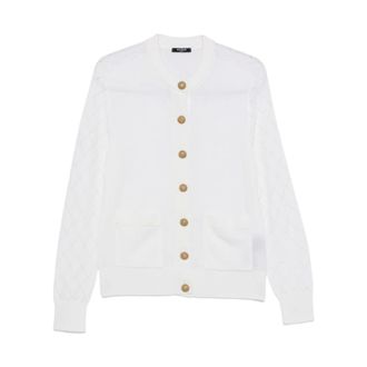Balmain Femme, Pulls, Blanc, Taille: 36 FR Cardigans