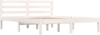 vidaXL Massivholzbett Kiefer 140x190 cm Weiß Vidaxl 99846