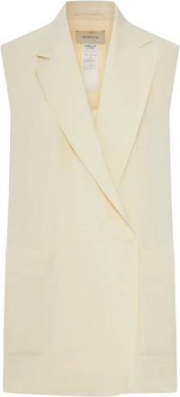 Sportmax Femme, Vestes, Beige, Taille: 38 FR Veste Sans Manches Maggio