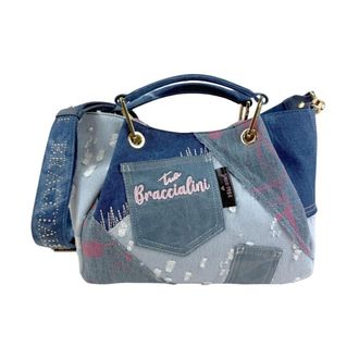 Braccialini Femme, Sacs, Bleu, Taille: ONE Size Amy Jeans Handbag M