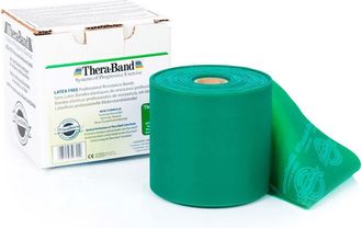 Theraband Latexfreies &Uuml;bungsband 22,85 m Gr&uuml;n | Schwer, OneSize