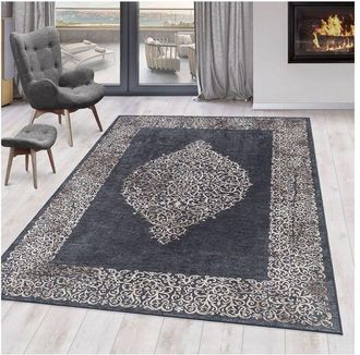 Allotapis Collection Allotapis - Tapis lavable en machine style orient noir Antique Noir 160x230