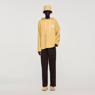 Sandro Baumwoll-Sweatshirt mit H&auml;kelblume