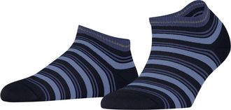 Falke Damen Sneakersocken Smart Stripe W Sn Baumwolle kurz gemustert 1 Paar, Blau Space Blue 6116, 39-42