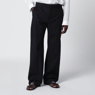 Gucci Schwarze Wollhose Mit GG-Muster