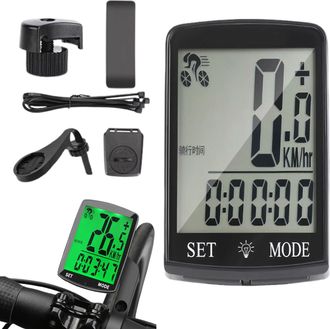 Generico Fahrradcomputer - Kabelloser Kilometerz&auml;hler f&uuml;r Radfahren, digitaler Computer, wasserdicht, hell, zur Messung von Geschwindigkeit und Leistung bei Fa