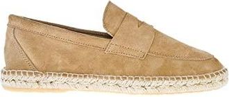 Abarca Espadrilles décontractées dété en cuir et jute pour homme Chaussures artisanales, ocre, 42 EU