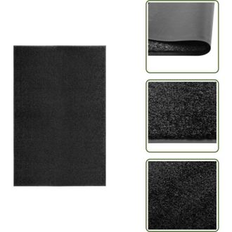 vidaXL Paillasson lavable Noir 120x180 cm - Tapis Dentr&eacute;e - Paillasson Ext&eacute;rieur - Paillasson Int&eacute;rieur - Tapis Absorbant - Tapis Antid&eacute;rapant