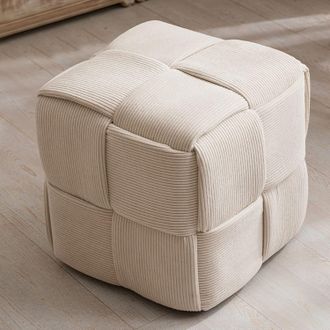 Generic Handgewebte Quadratmeterströme, Samtpolsterte Fußschemel, Moderne, Gepolsterte Fußstopps, Geeignet Für Eingänge, Schlafzimmer Und Wohnzimmer(Size:15x1