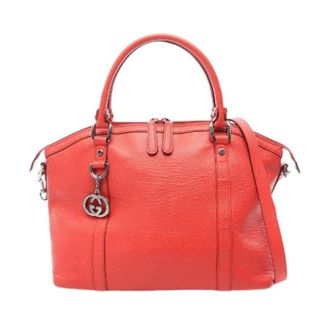 Gucci Pre-owned Interlocking G 2way Leder-Tragetasche - - Pre-owned - Damen - Rot - ONE SIZE