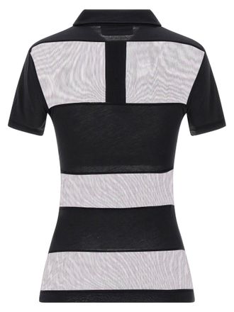 Coperni Sheer Striped Polo - Black