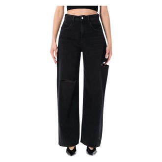 Icon Denim Los Angeles Femme, Jeans, Noir, Taille: W26 Wide Jeans