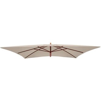 Hhg Toile de rechange pour parasol en bois Florida 2x3m, housse de parasol de jardin, cr&egrave;me