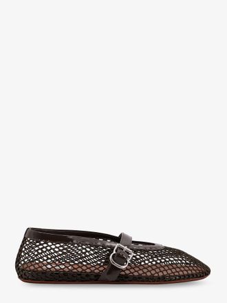 Alaia Ballet Flats mesh ballerinas with patent leather profiles - ALAIA - gender_Woman