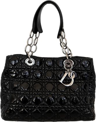 Dior Crossbody Bags - Christian Dior Soft Lady Dior Shopper Cannage Lack - Gr. unisize - in Schwarz - für Damen
