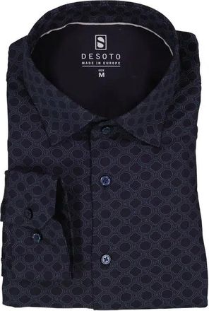 DeSoto Herren Hemd blau gemustert