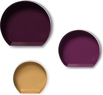 Paris Prix Lot de 3 Étagères Murales Design Triple 39cm Marron