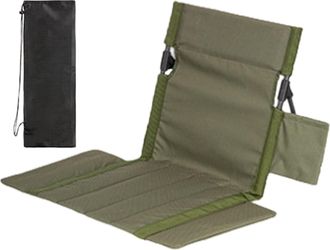 Generico Bodenstuhl, faltbar, mit Lendenwirbelst&uuml;tze und Seitentasche, Bodenstuhl mit R&uuml;ckenlehne, zum Angeln, Wandern, Picknick, Reisen,, Garten, Terrasse,, R