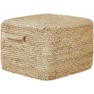Beliani Pouf DHADAR Jute Naturfarben