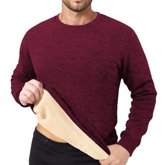 Generico Hommes Doubl&eacute; Sweat-shirt Confortables Polaire Pull Chaud Sans Capuche R&eacute;tro M&eacute;di&eacute;val Pull Mythologie M&eacute;di&eacute;vale Nordique Slim Fit Pull-over Convient p