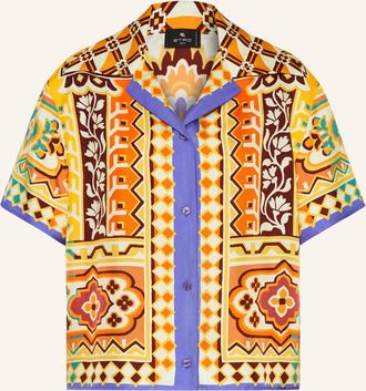 Etro Etro Cropped-Hemdbluse Aus Seide gelb