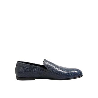 Dolce & Gabbana Exotische Loafer zum Hineinschl&uuml;pfen aus Leder - - Shoes - Herren - Blau - 42 EU