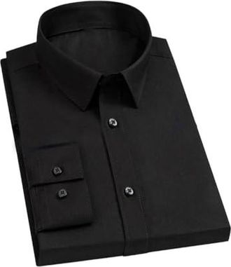 Generic Chemise &eacute;lastique &agrave; manches longues pour homme, coupe ajust&eacute;e, couleur unie, pour le bureau, Jd-3028, 4XL